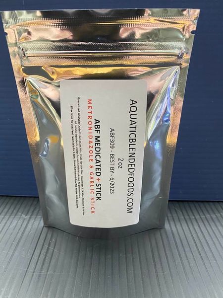 ABF 2oz MEDICATED FISH STICK FOOD -WITH GARLIC, FISH FOOD, OSCAR, DISC ...